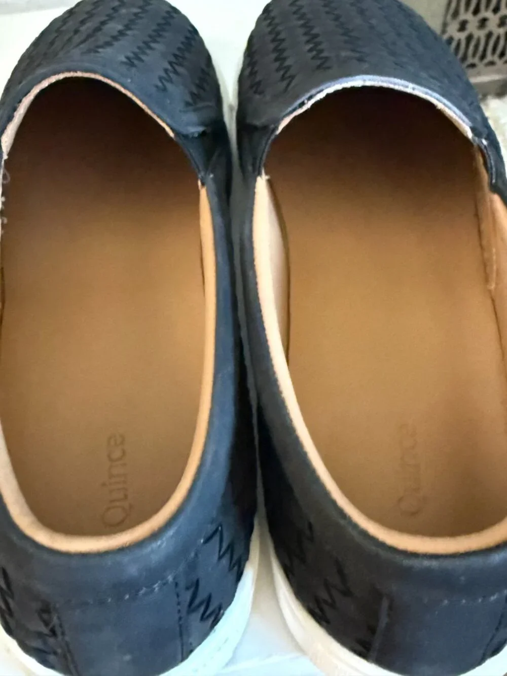 Quince | Shoes | Quince Women 0 Handwoven Leather Slip On Sneaker Black ...
